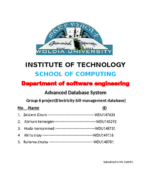 Mid exam - Wollo University, Kombolcha Institute of Technology, College ...