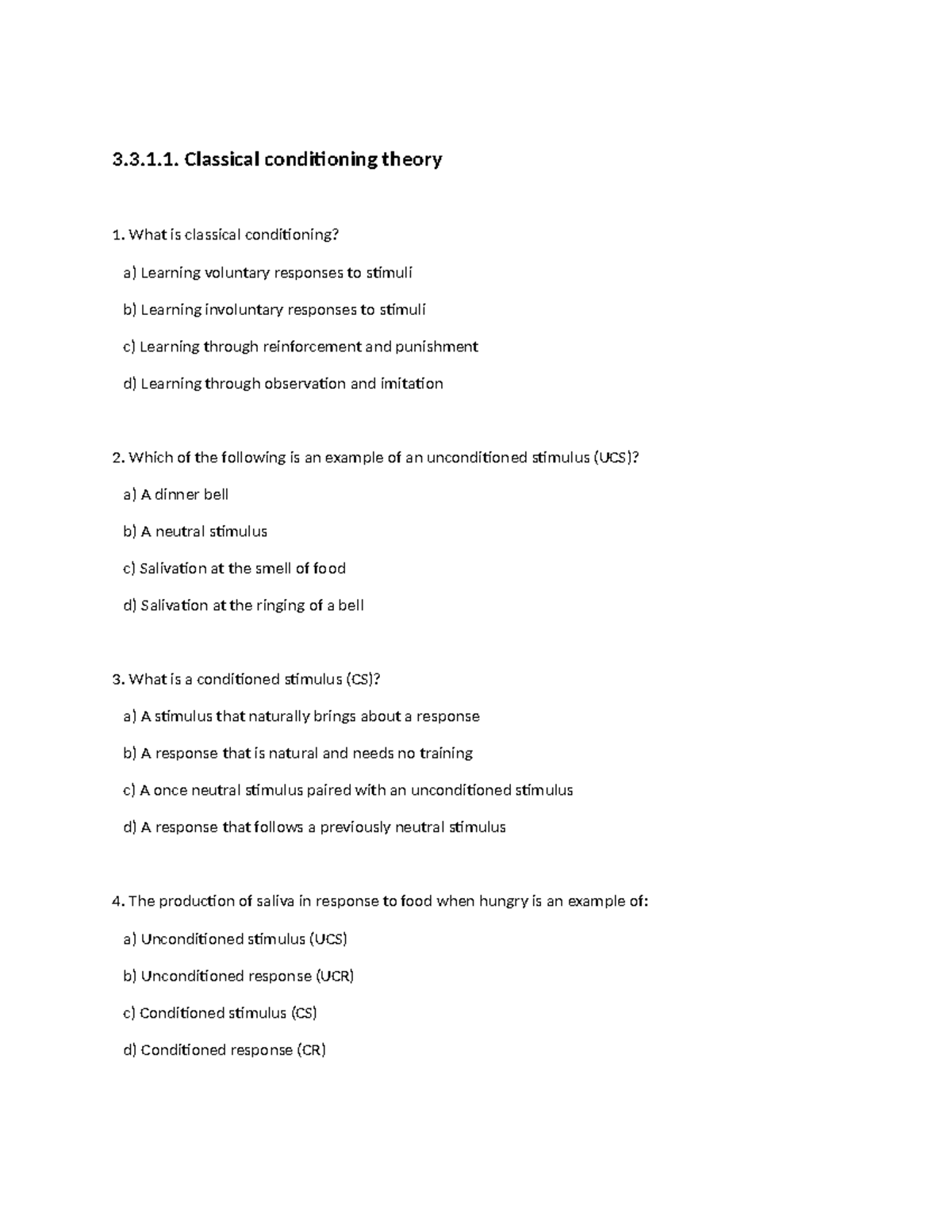 Behavioral Theory of learning - 3.3.1. Classical conditioning theory ...