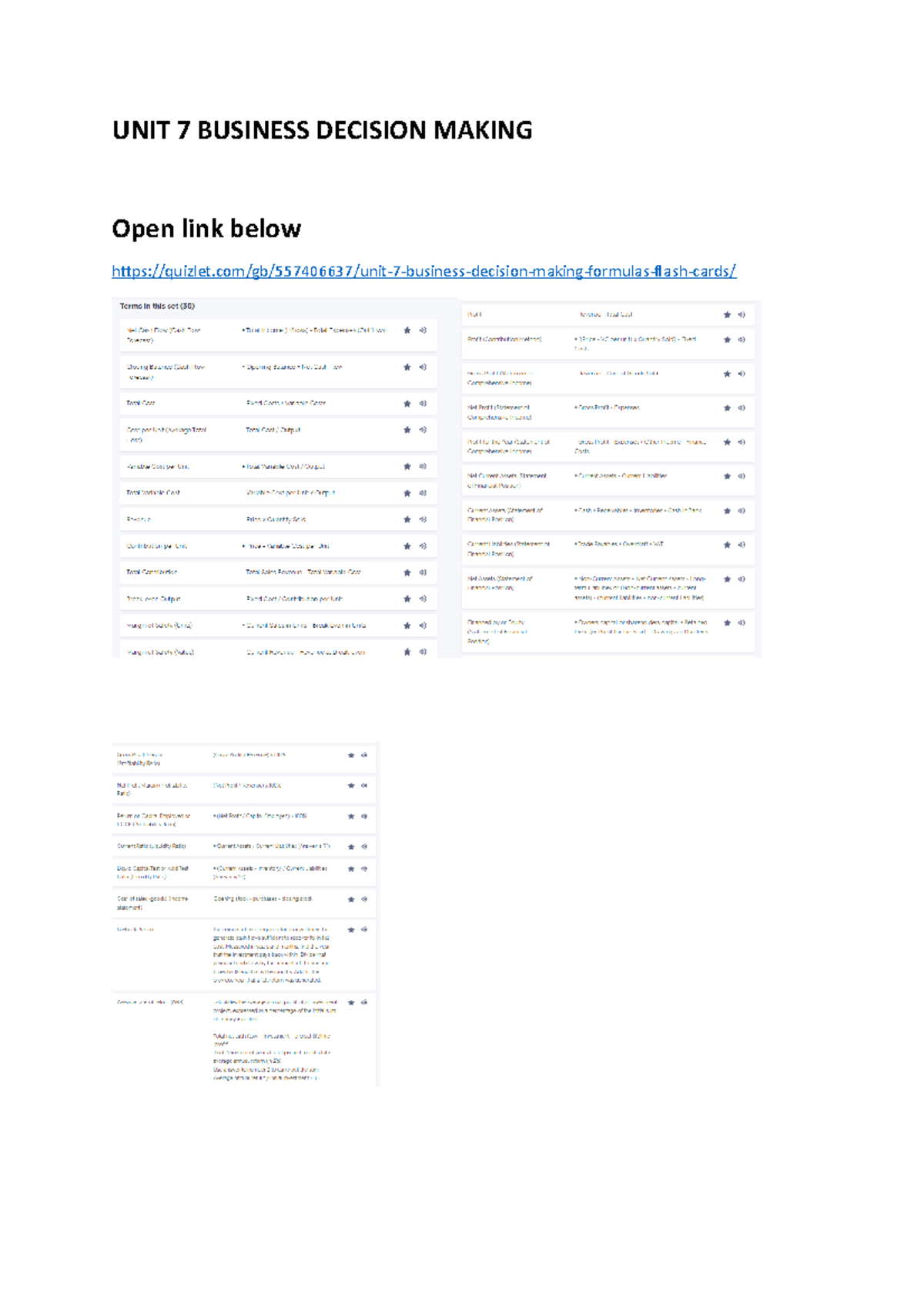 UNIT 7 Business Decision Making - UNIT 7 BUSINESS DECISION MAKING Open ...