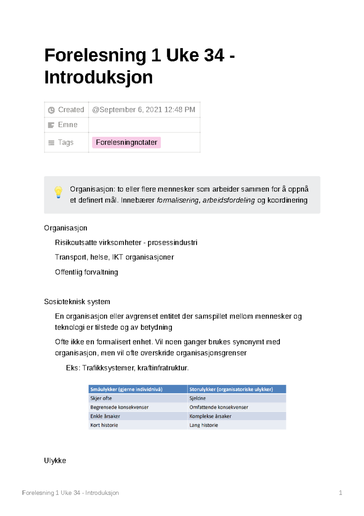 Introduksjon til SOS2017, gjennomgang av begrep - Forelesning 1 Uke 34 - Introduksjon 1 ...