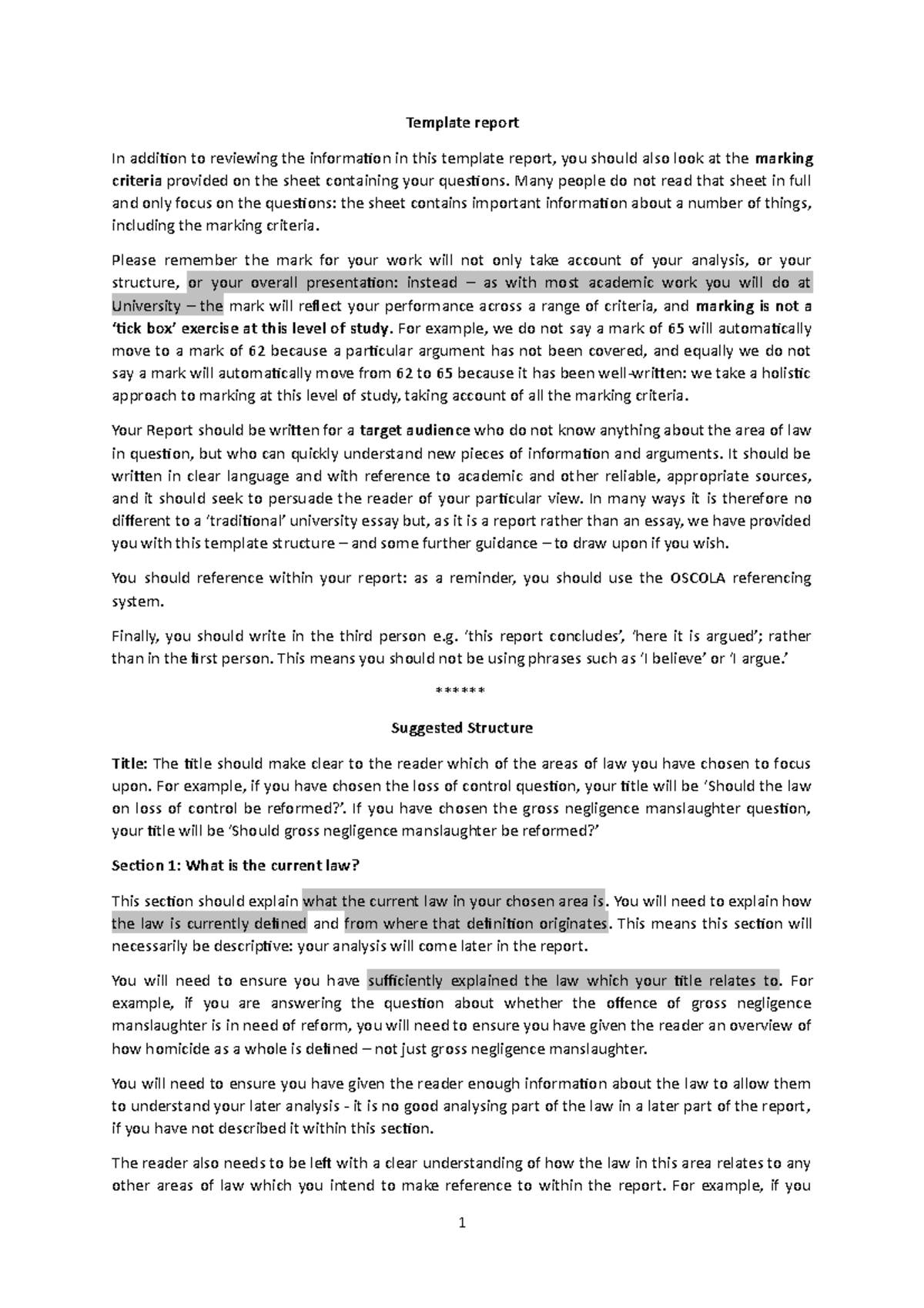 Criminal template - Template report In addition to reviewing the ...