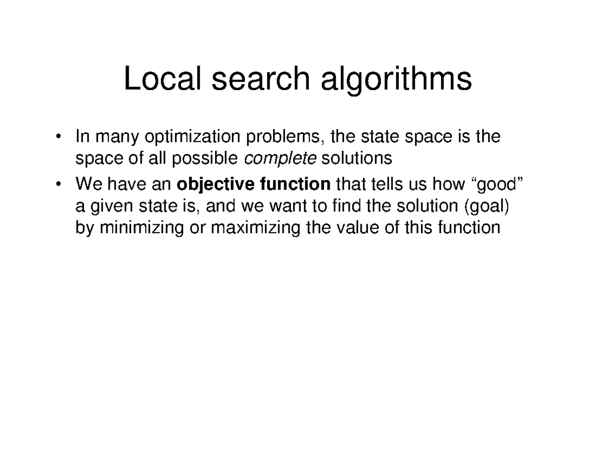 local search details - Local search algorithmsLocal search algorithms ...
