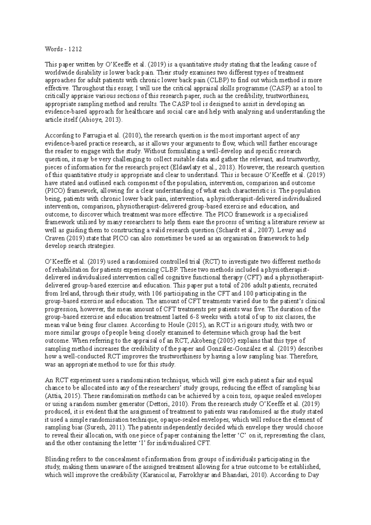 MREP Quantitative Essay - Words - 1212 This paper written by O’Keeffe ...