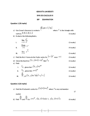 SMA 104 cat 2 March 23 - Sma 104 cat 2 - SMA 104: CALCULUS I CAT 2 ...