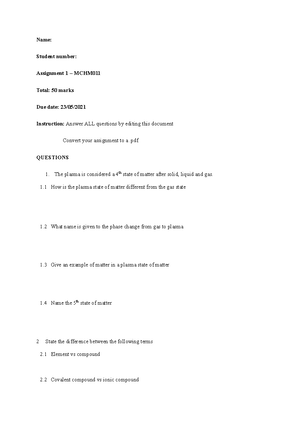 CHM 151 experiment 3 - Lab report - CHEM 001A Experiment 3 Periodic ...
