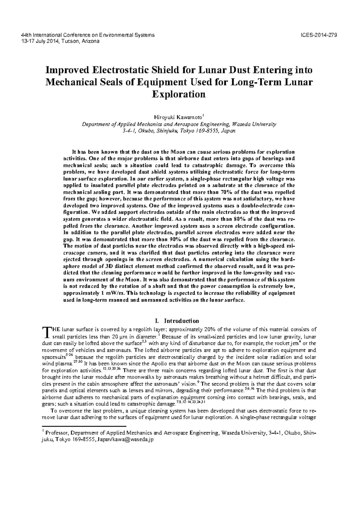 2014 - Kawamoto - Improved Electrostatic Shield for Lunar Dust Entering ...