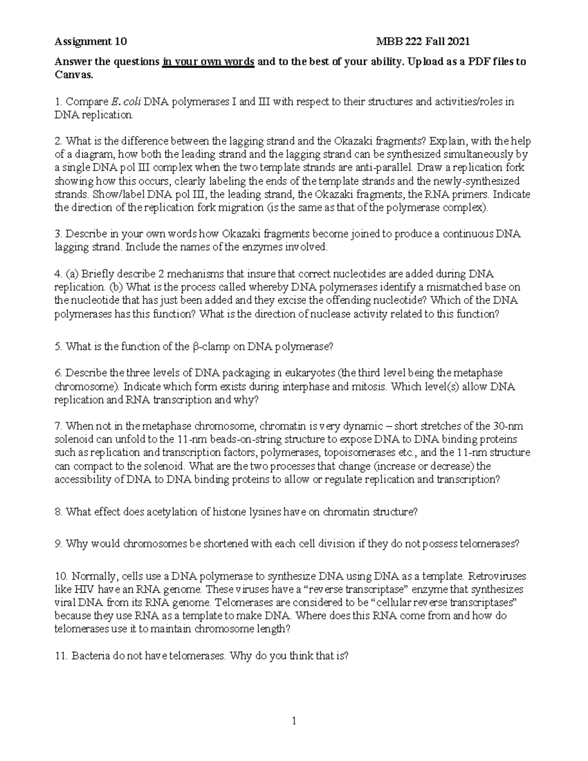 Week 10 Practice Questions - Mbb 222 - SFU - Studocu