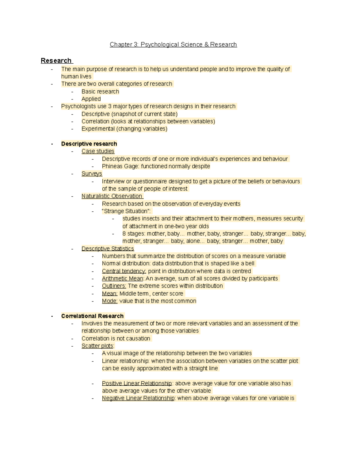 Chapter 3 Psychological Science & Research - Chapter 3: Psychological ...