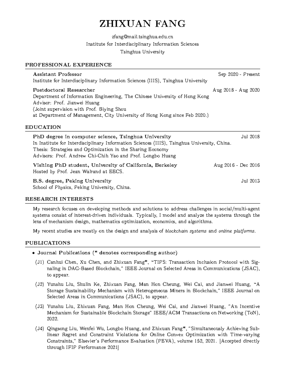 CV Zhixuan - Djxjjxjxjxjjxjxjx - ZHIXUAN FANG zfang@mail.tsinghua.edu ...