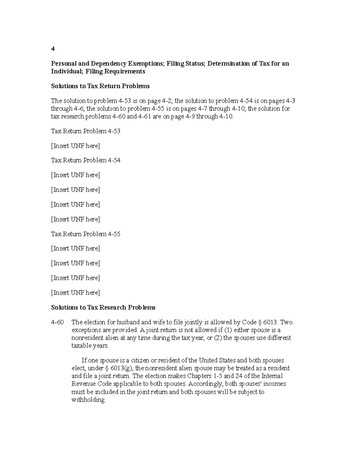 Inst Resource & Test Bank Ch 04 - 4 Personal and Dependency Exemptions ...