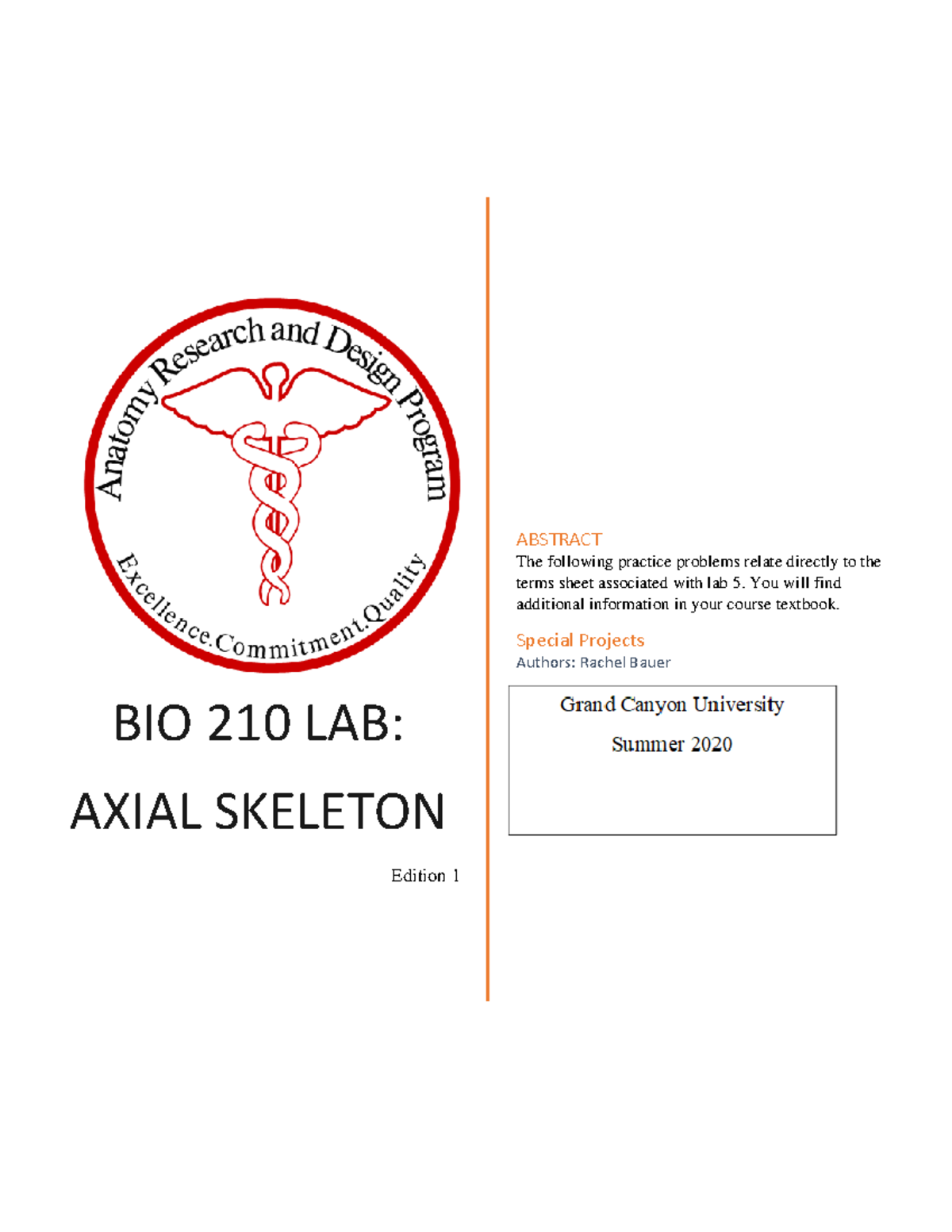 BIO-210L Lab 5 - Axial Skeleton - BIO 210 LAB: AXIAL SKELETON Edition 1 ...
