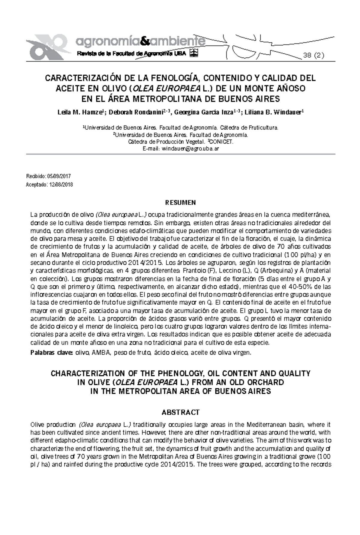 Articulo en olivo - fdfdg fddggd dfdg - 89 38 (2) CaraCterizaCión de la ...