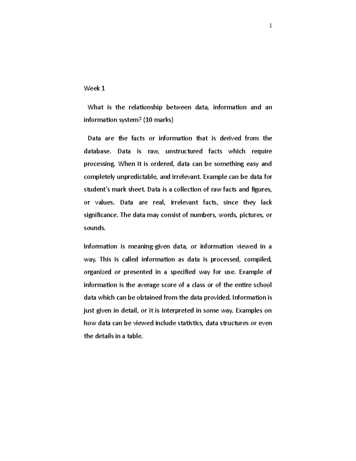 Tutorial question 1 - assignment - Week 1 What is the relationship ...