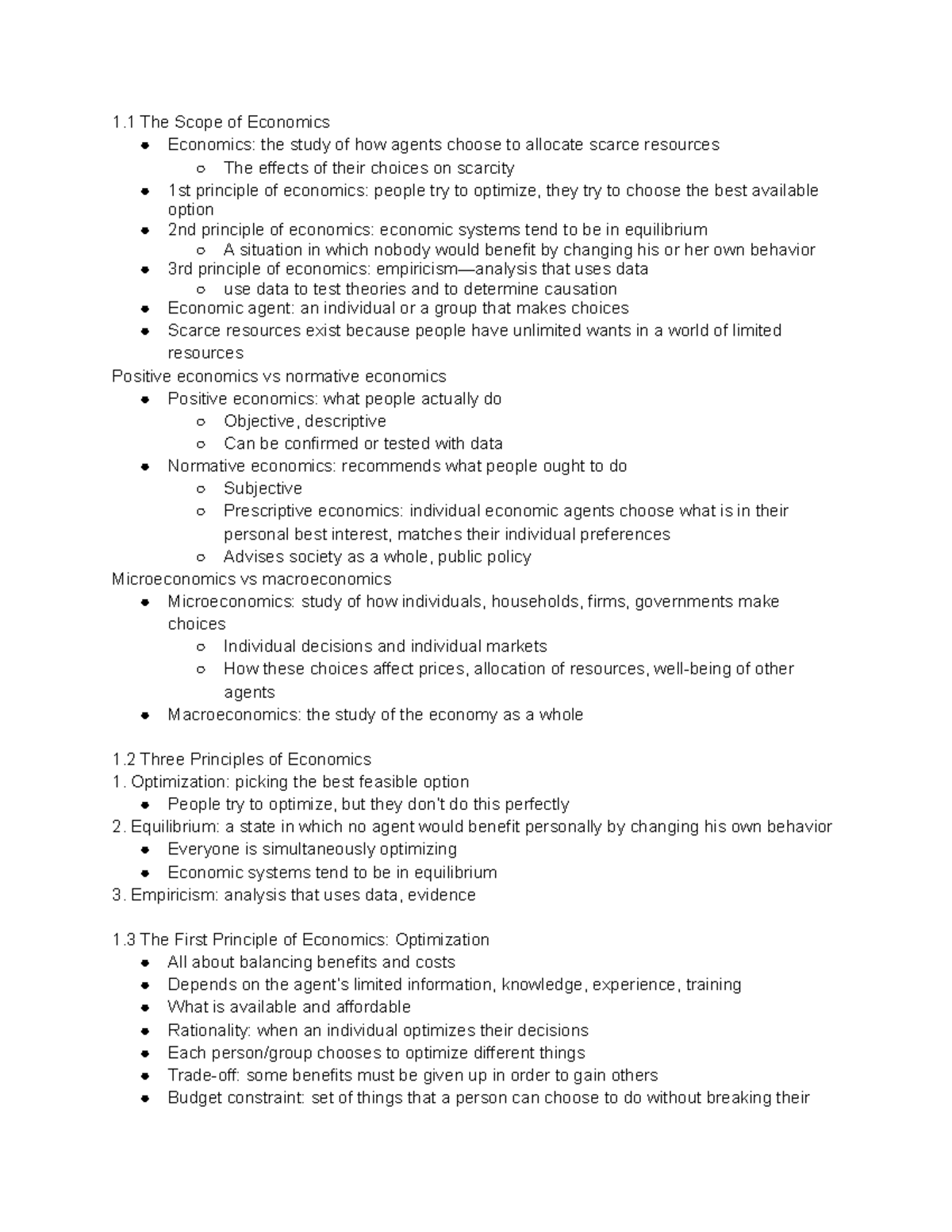 Ch1 The Principles and Practice of Economics - 1 The Scope of Economics ...