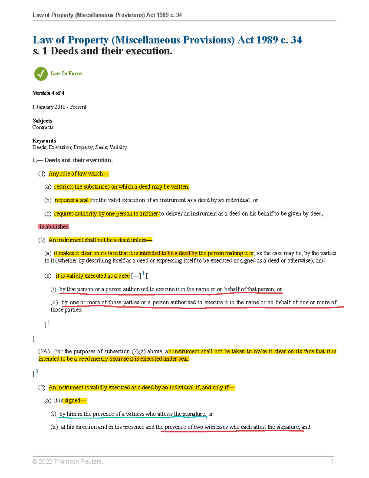 LP(MP)A 1989 1 - Land law statute - Law of Property (Miscellaneous ...