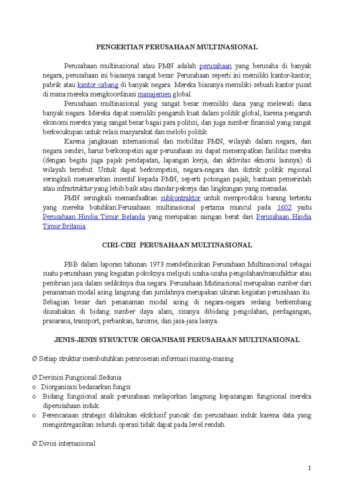 Multinasional - EKONOMI - PENGERTIAN PERUSAHAAN MULTINASIONAL ...