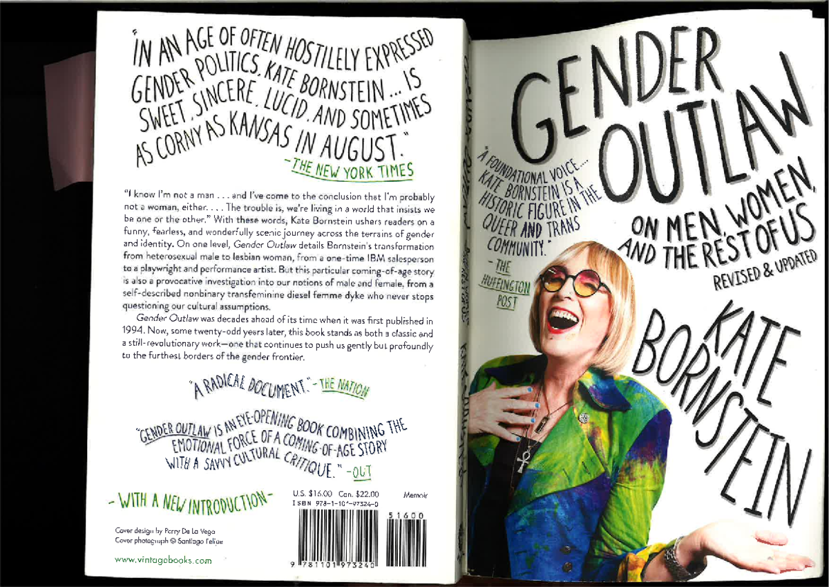 Bornstein Gender Outlaw - JMC 602 - Studocu
