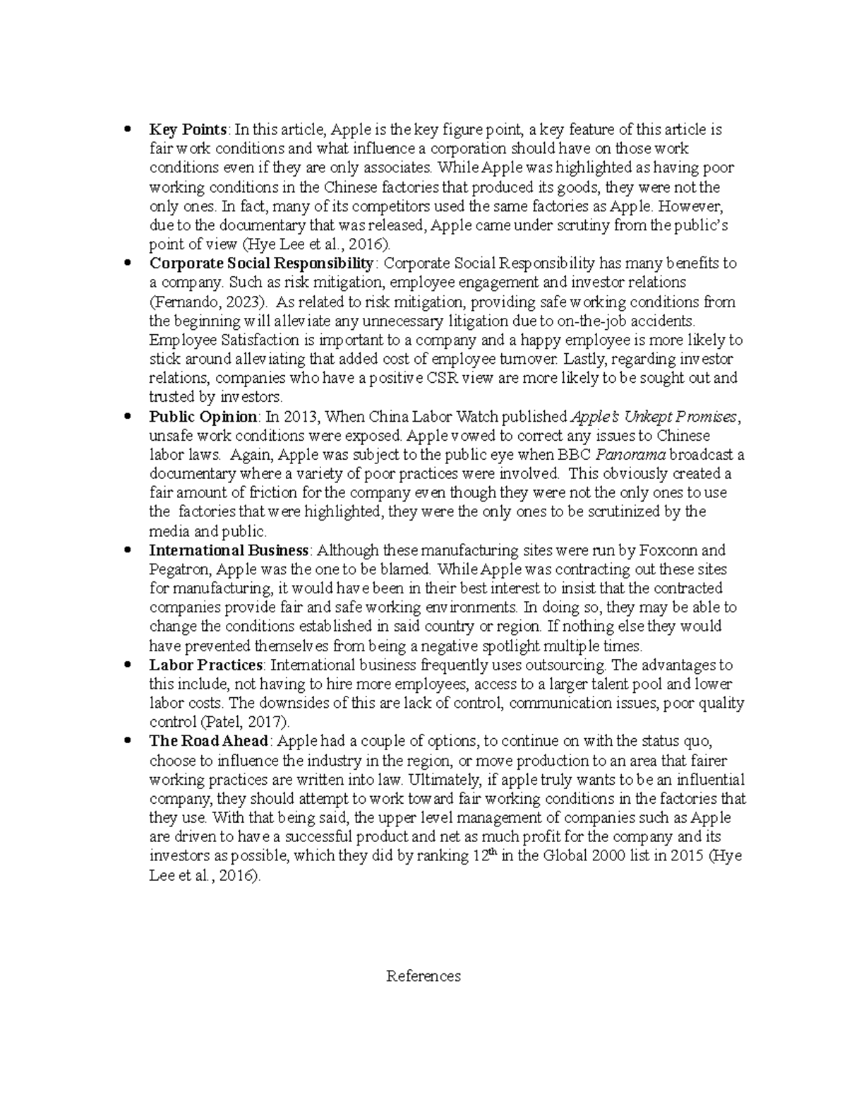 INT 220 6-2 - 6-2 - Key Points: In this article, Apple is the key ...