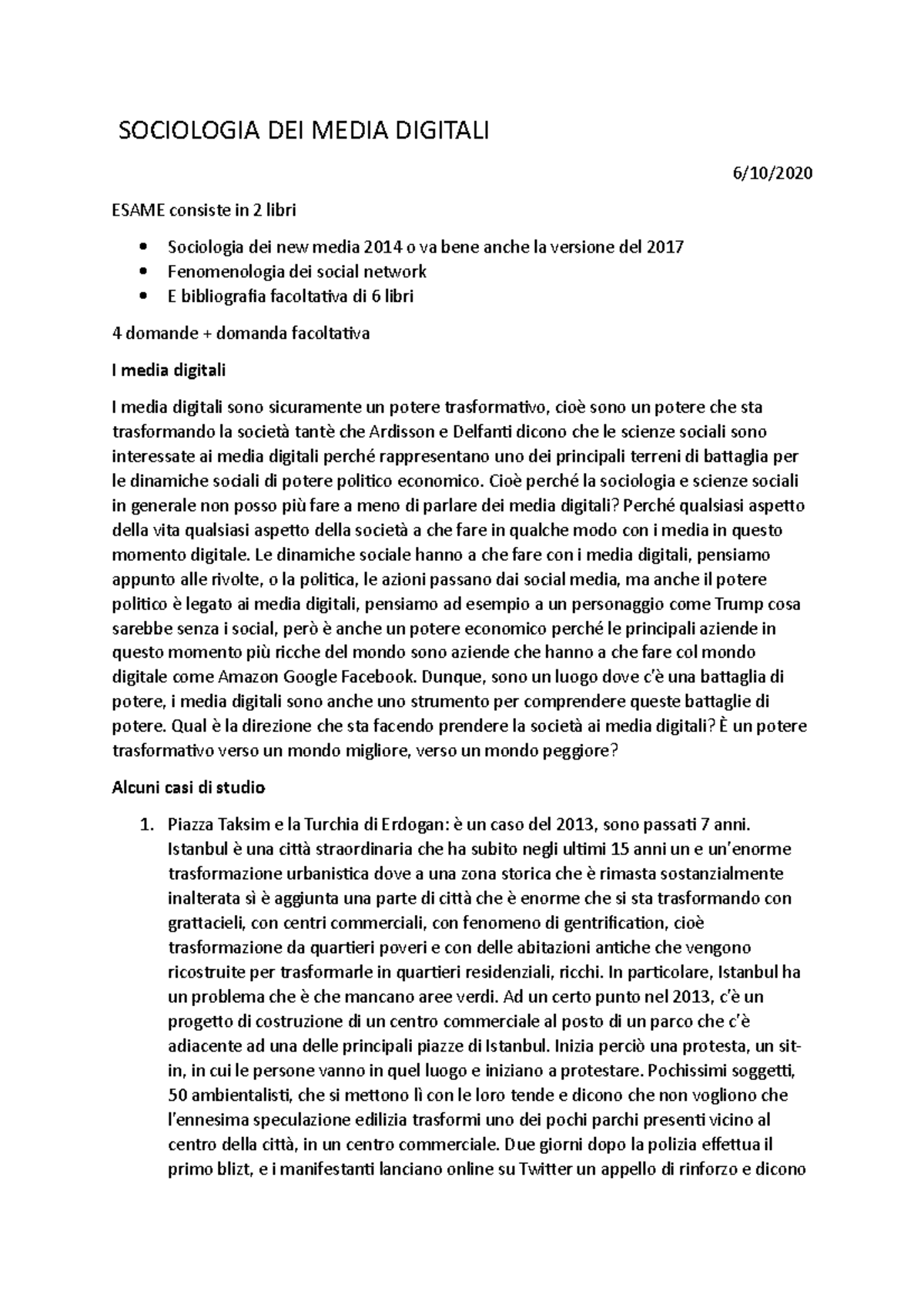 Appunti di sociologia del media digitali - SOCIOLOGIA DEI MEDIA ...