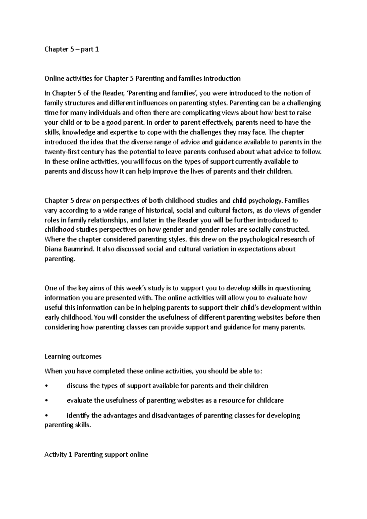 Chapter 5 - part 1 - Chapter 5 – part 1 Online activities for Chapter 5 ...
