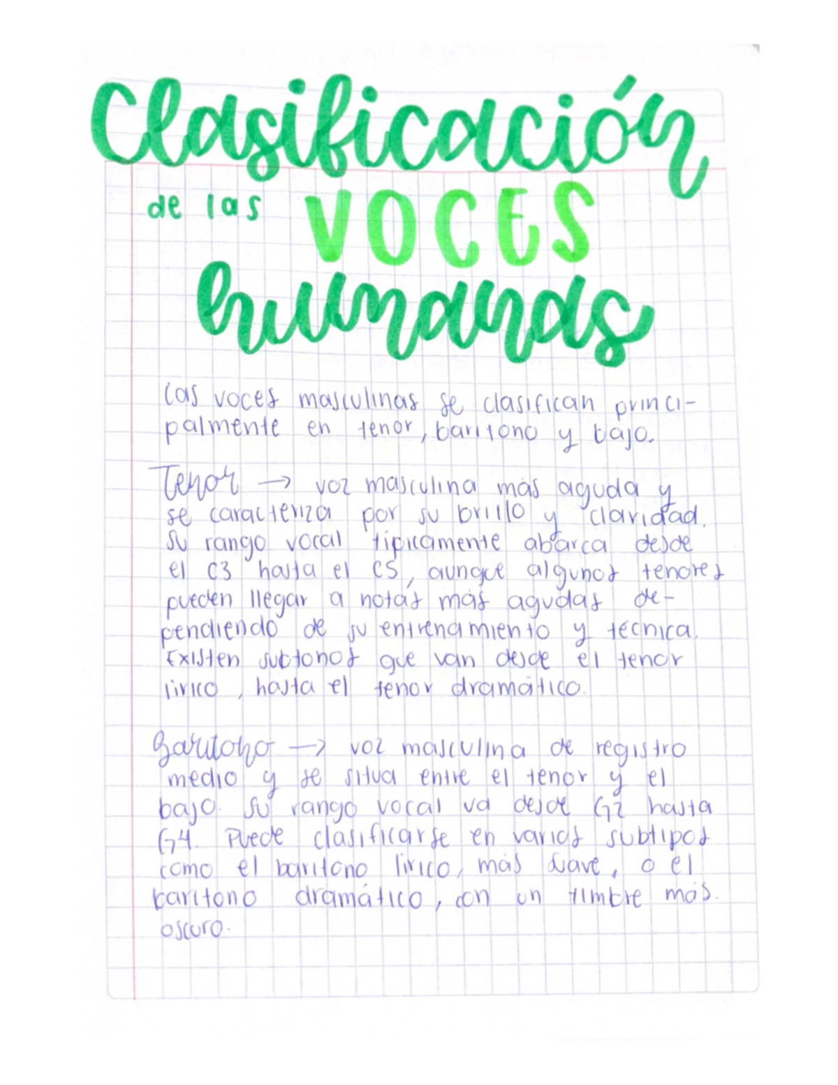 Voces masculinas - Resumen Música - Clasificación de las VOCES humands ...