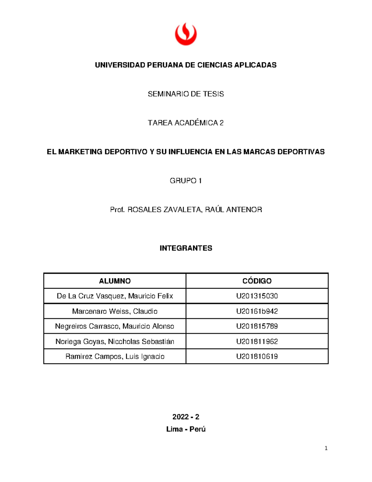 TA 2 - Grupo 1 - Avance de tesis - UNIVERSIDAD PERUANA DE CIENCIAS ...