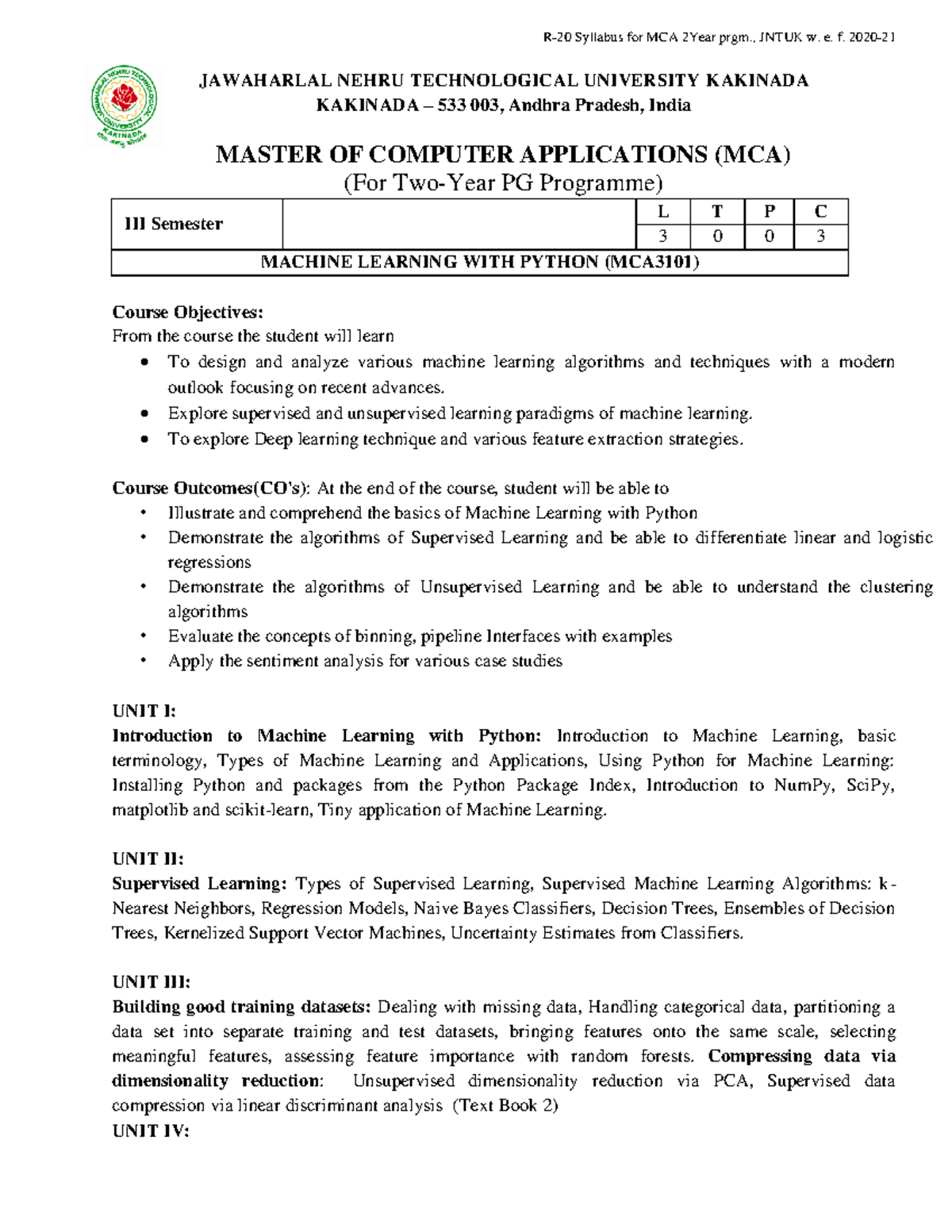 R20-MCA-2-years-CS-Syllabus (1)-48-49 - R- 20 Syllabus for MCA 2Year prgm., JNTUK w. e. f. 2020 ...