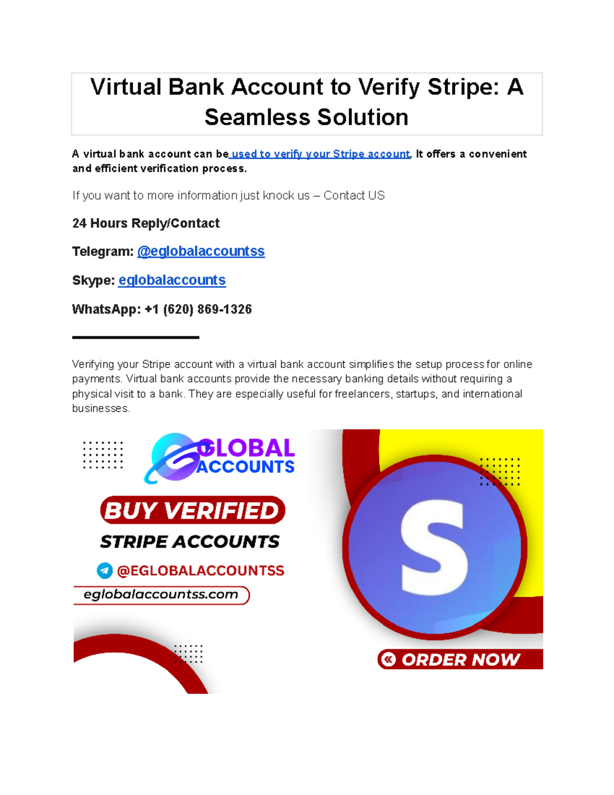 Virtual bank account to verify Stripe - It offers a convenient and ...