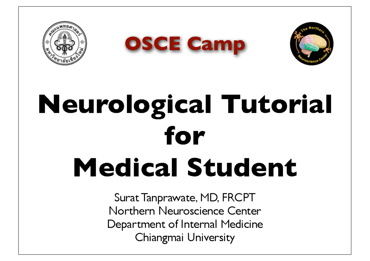 Tutorial Medical Student - OSCE Camp Neurological Tutorial for Medical ...