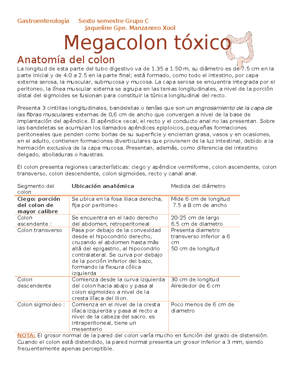 Megacolon toxico - Jaqueline Gpe. Manzanero Xool Megacolon tóxico ...