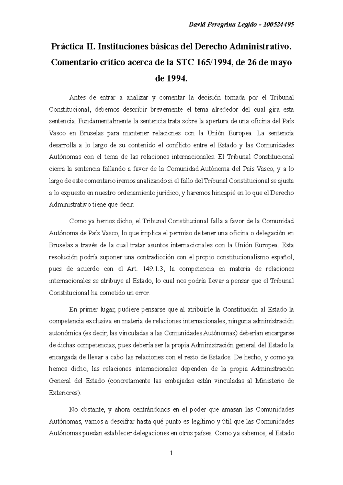 Caso Práctico nº 2 - Admin I - Práctica II. Instituciones básicas del Derecho Administrativo ...