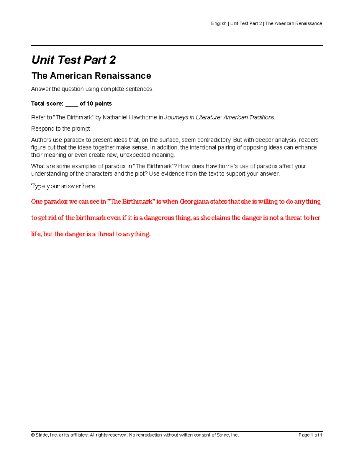 8506763 - I need to see an assignment. - English | Unit Test Part 2 ...