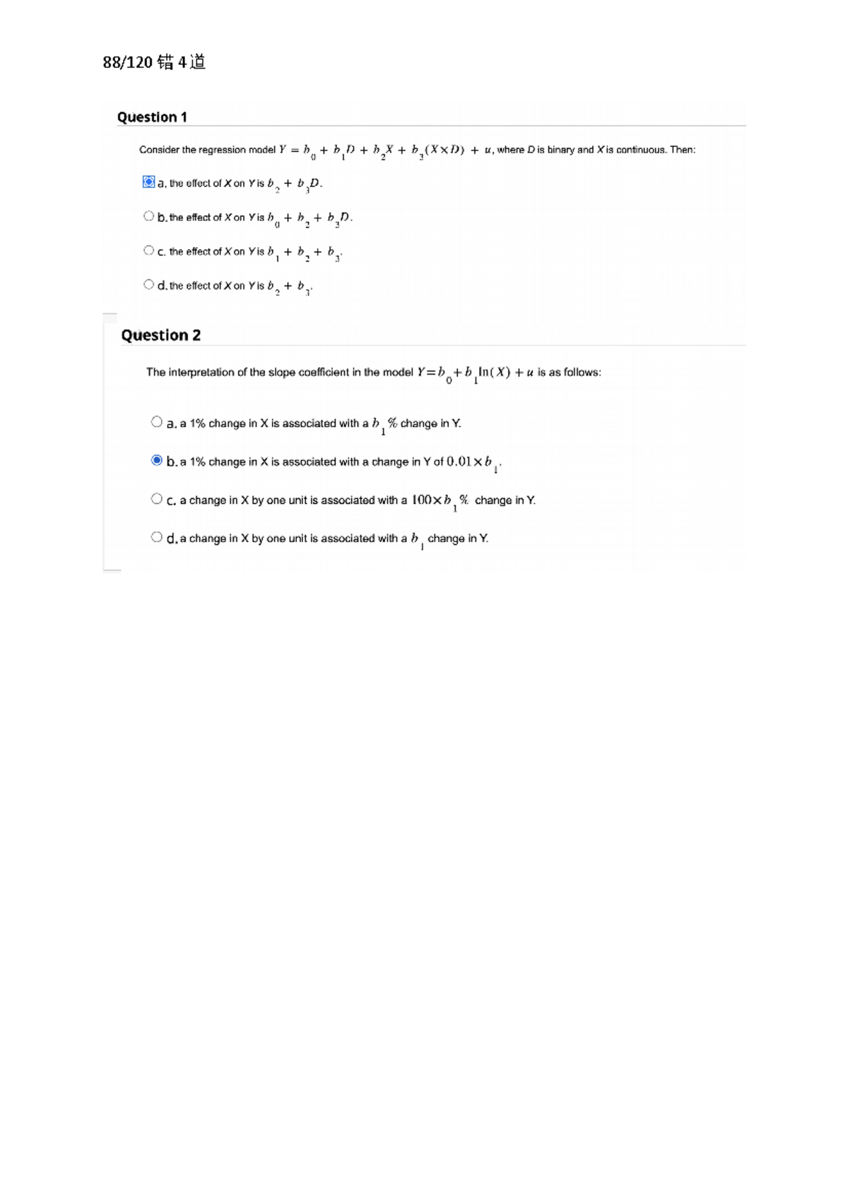 Quiz 2 88:120 - quiz 2 - ECON7310 - Studocu