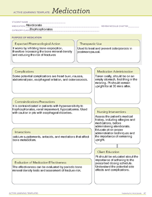 Medication Template For Ranitidine - ACTIVE LEARNING TEMPLATES ...