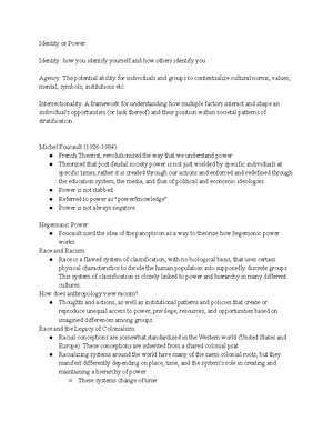 Week 7 - notes - ANTH 205 Week 7 For this week we were given an article ...