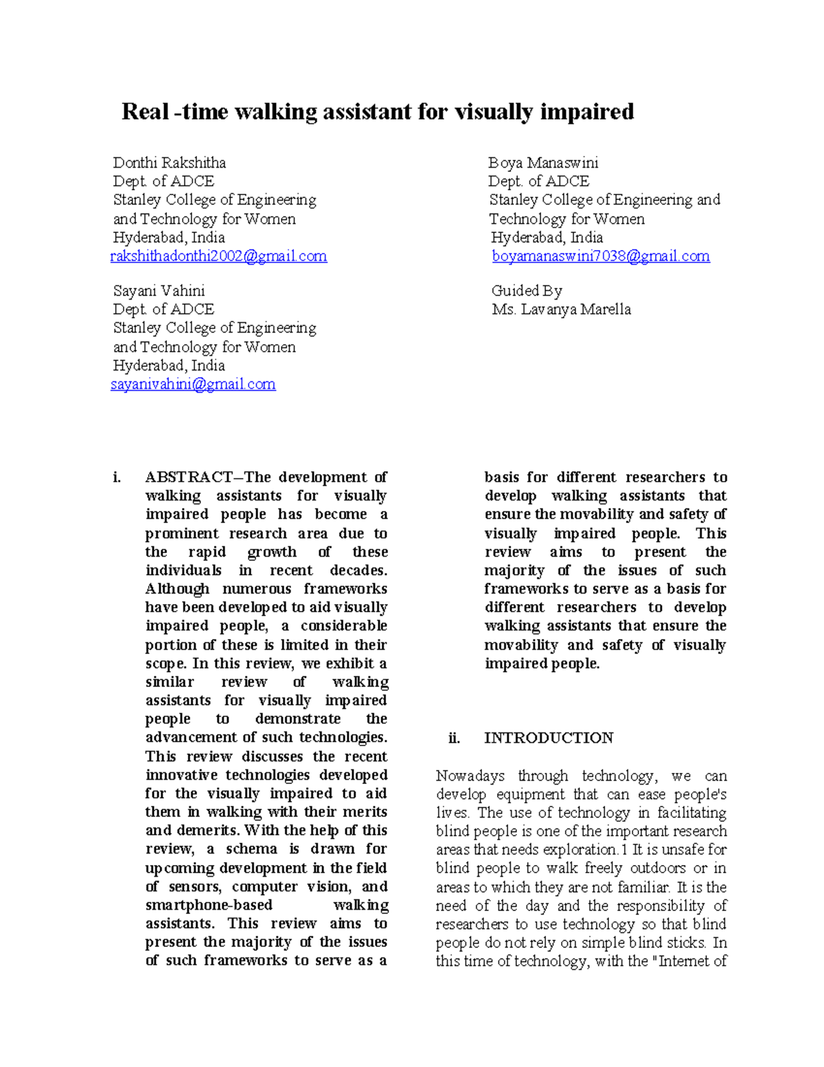 Keepediting paper - Real -time walking assistant for visually impaired ...