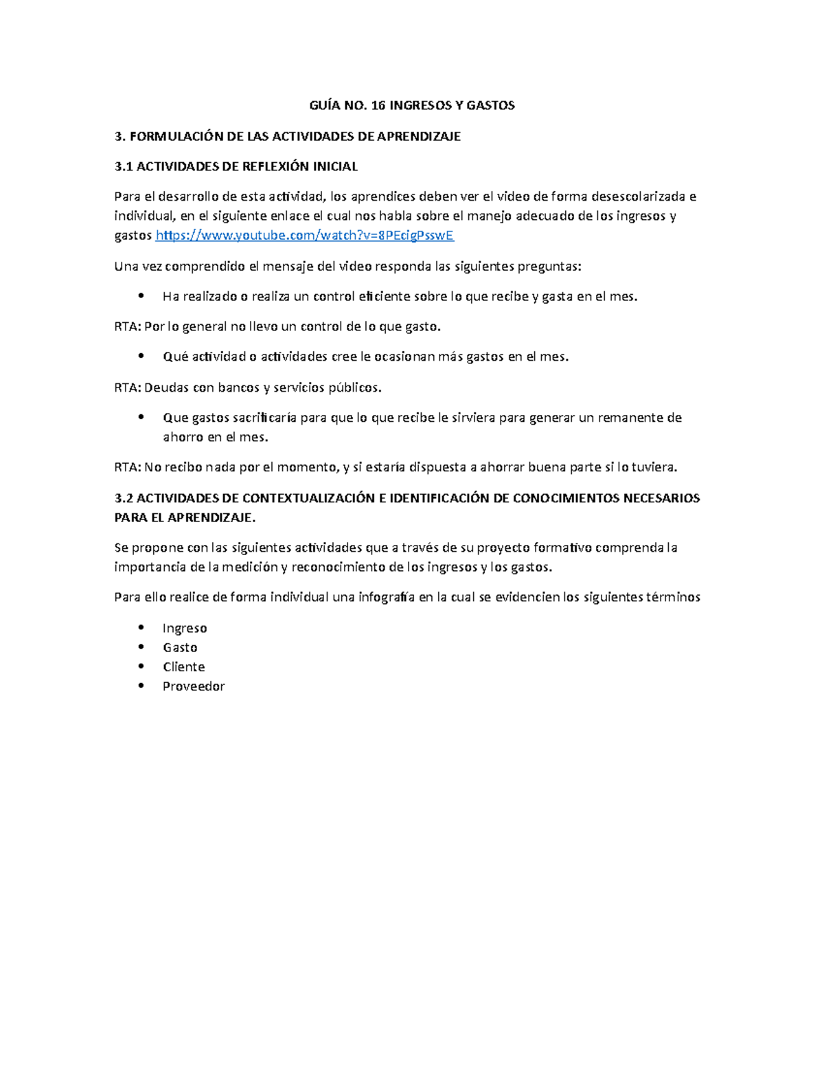 GUÍA NO. 16 Ingresos Y Gastos - GUÍA NO. 16 INGRESOS Y GASTOS 3 ...