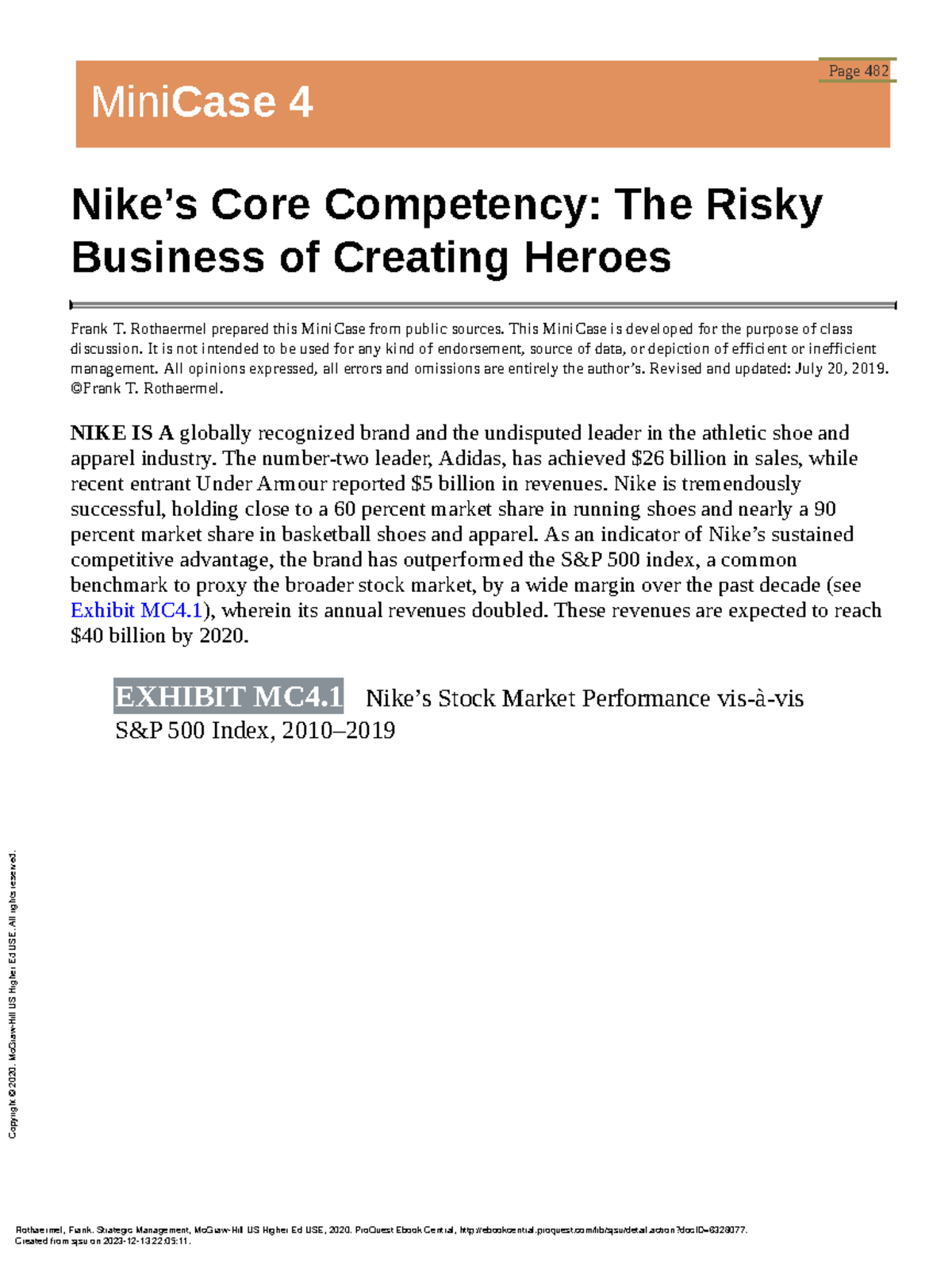 Nike minicase - Page 482 MiniCase 4 Nike’s Core Competency: The Risky ...