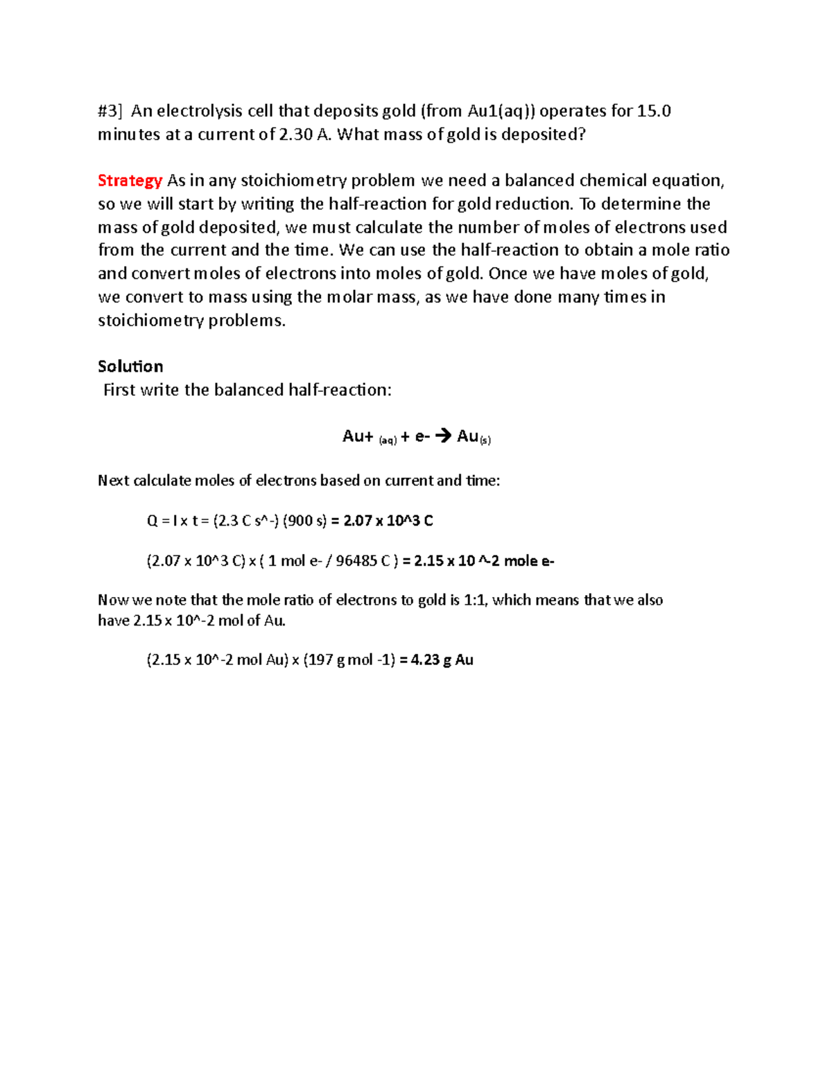 Physical Chemistry 01 - #3] An electrolysis cell that deposits gold ...