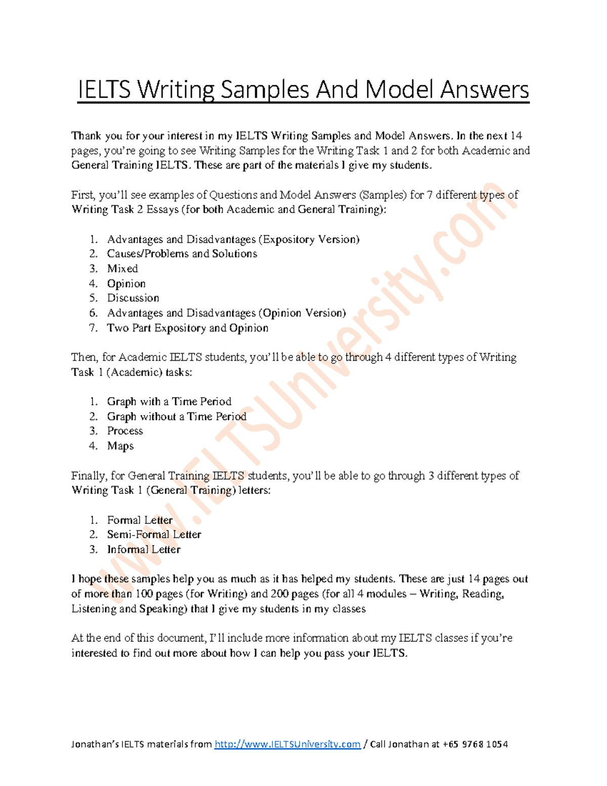 Ielts-Writing-Samples - IELTS Writing Samples And Model Answers Thank ...