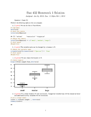 Homework 2 Solution - Stat 432 Homework 2 Solution Assigned: Jan 24, 2021; Due: 11:59 PM CT, Feb ...