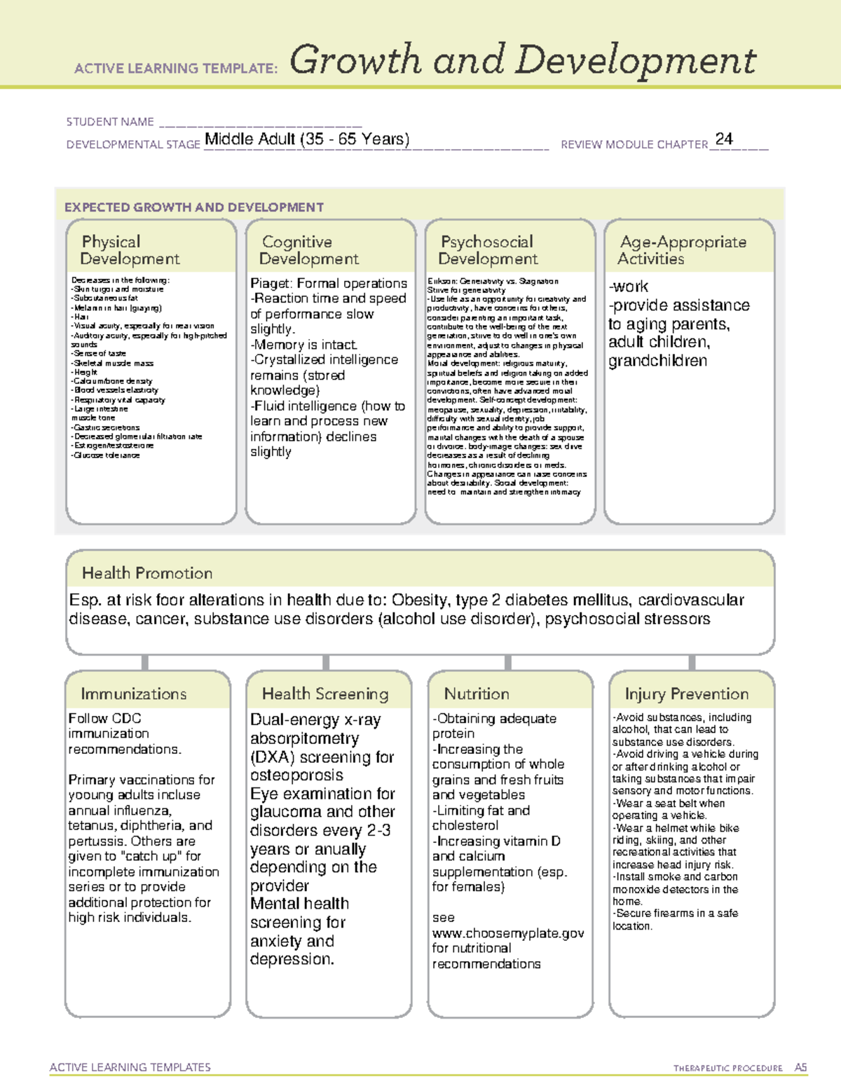 Middle Adult - ATI TEMPLATE CARDS - ACTIVE LEARNING TEMPLATES ...