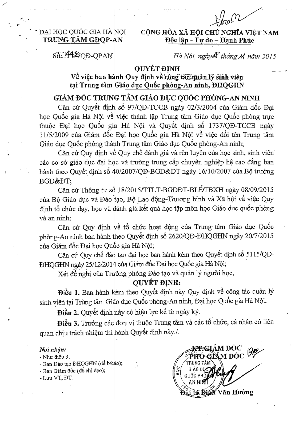 8. QĐ 442- qly sv - 132 - KT chính trị - Studocu