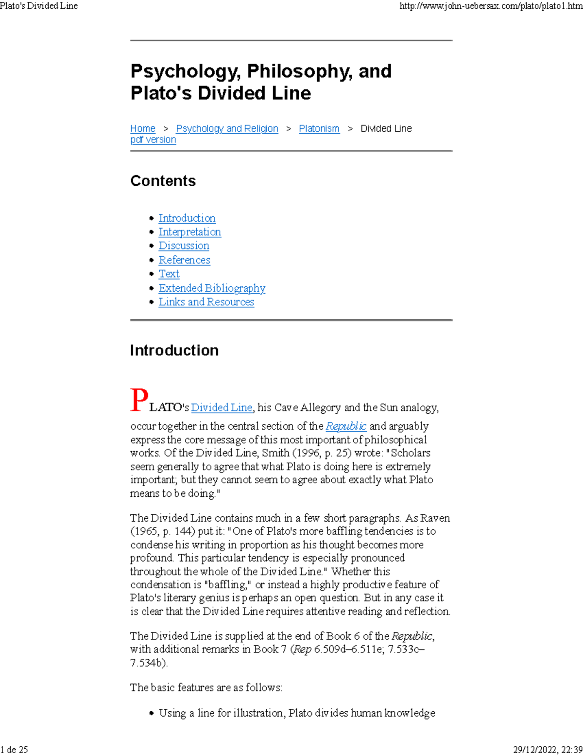Plato's Divided Line - Psychology, Philosophy, and Plato's Divided Line ...