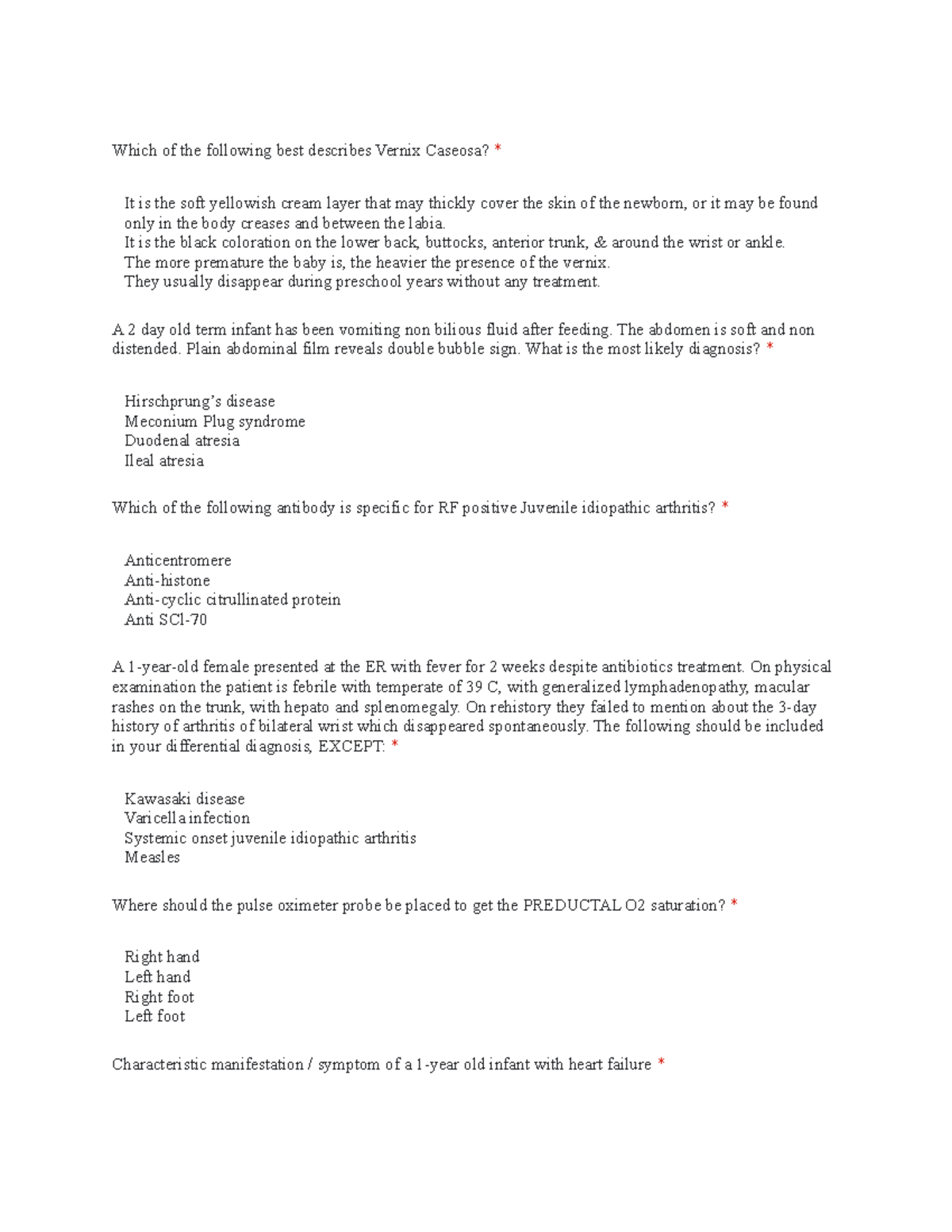 Pedia Medical Prelim EXAM PART 8 - Which of the following best ...