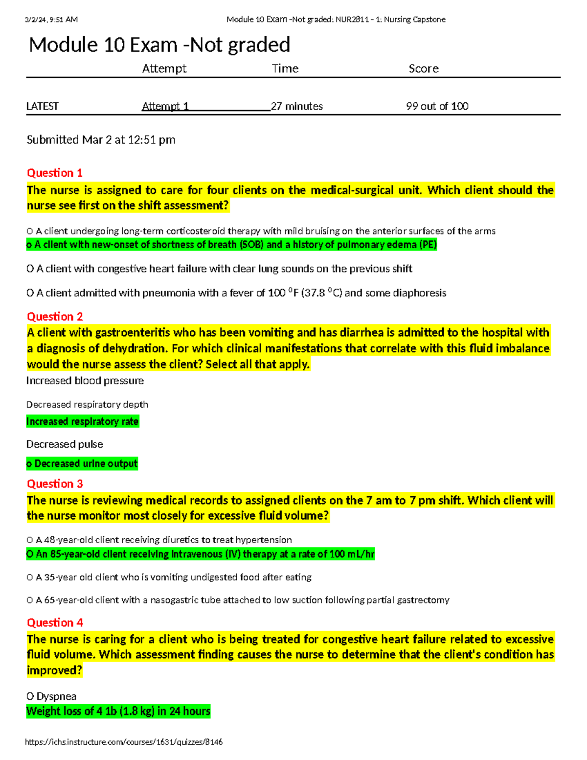 Capstone Module 10 Exam -Not Graded - Module 10 Exam -Not graded ...