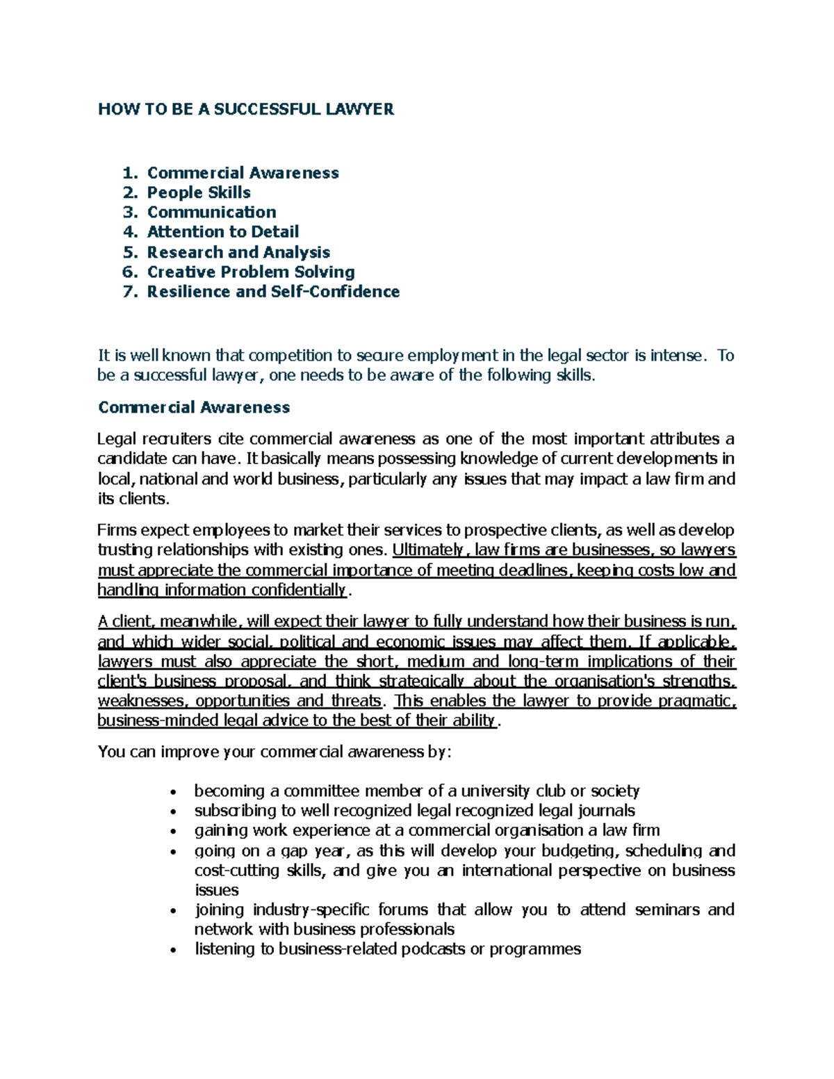 HOW TO BE A Successful Lawyer - HOW TO BE A SUCCESSFUL LAWYER ...