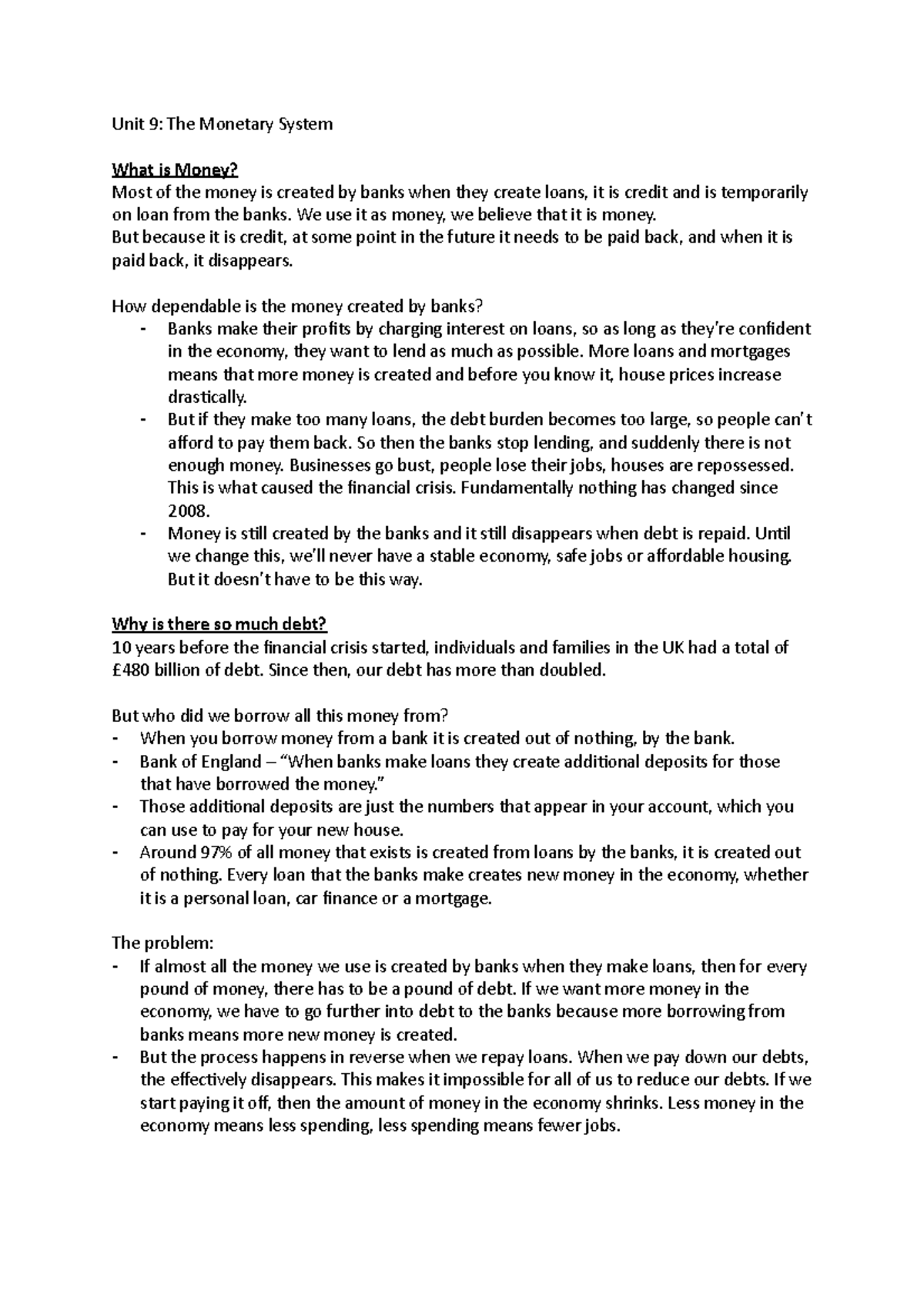 Unit 9 Monetary System - Unit 9: The Monetary System What is Money ...