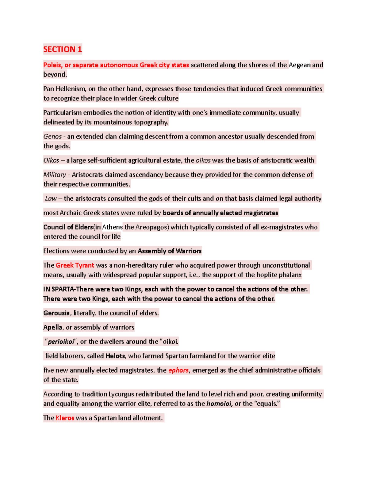 CLCS 181 quiz 2 - Quiz 2 Answers Professor Rauh - SECTION 1 Poleis, or separate autonomous Greek ...