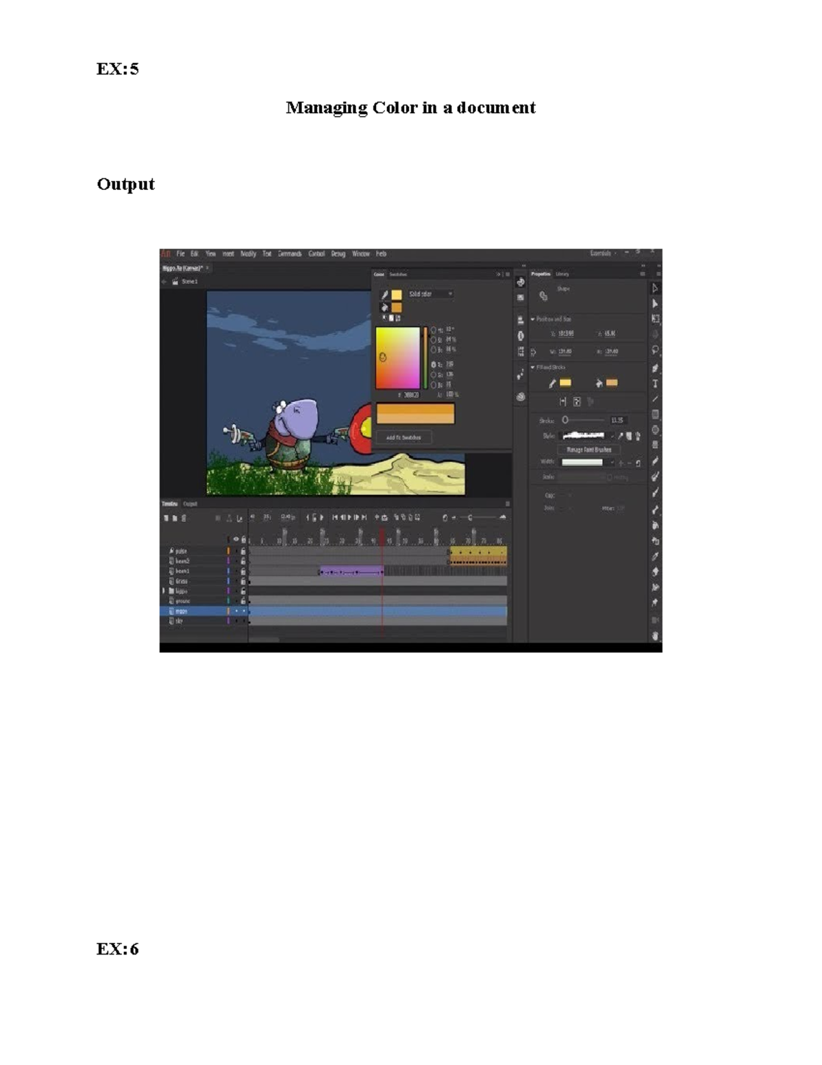 Graphics lab output - notes - EX: Managing Color in a document Output ...